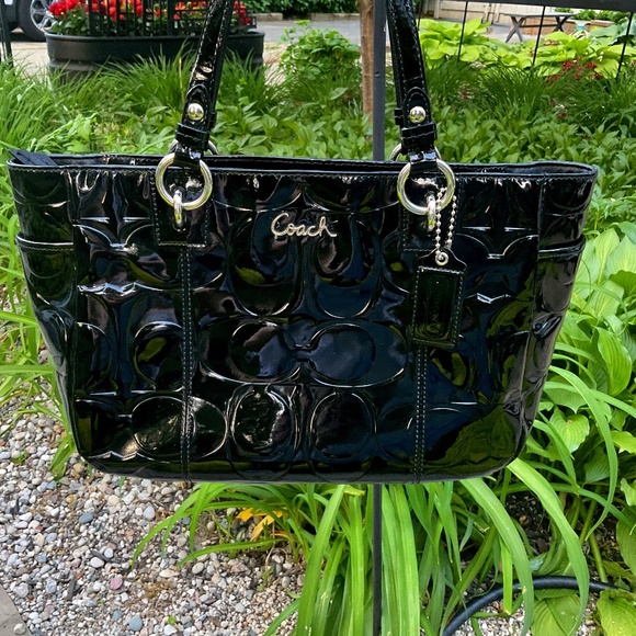 Coach | Bags | Coach Signature C Embossed Patent Leather Shoulder Bag ...